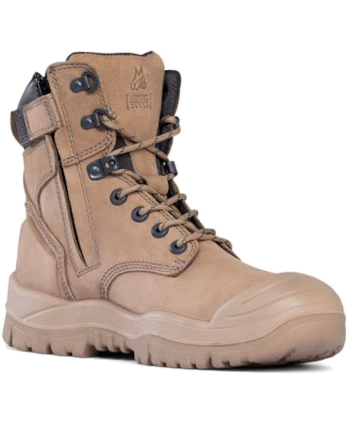 Mongrel Boots Stone High Leg Zipsider Scuff Cap Boot | Hip Pocket