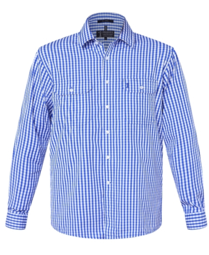 Pilbara Men's Check Long Sleeve Shirt | Workwear | Hip Pocket