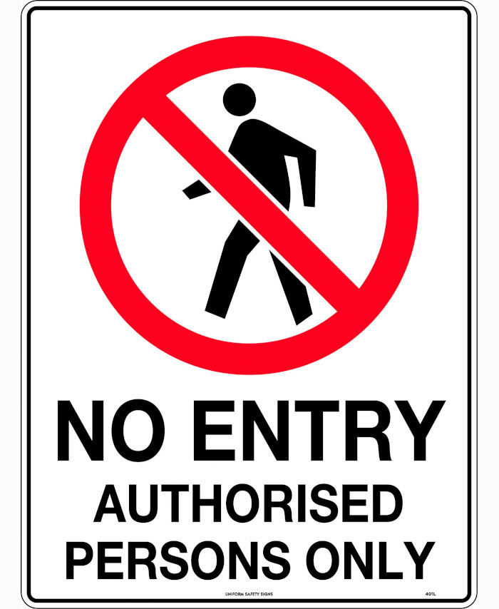 Metal No Entry Authorised Persons Only | Safety Signs | Hip Pocket